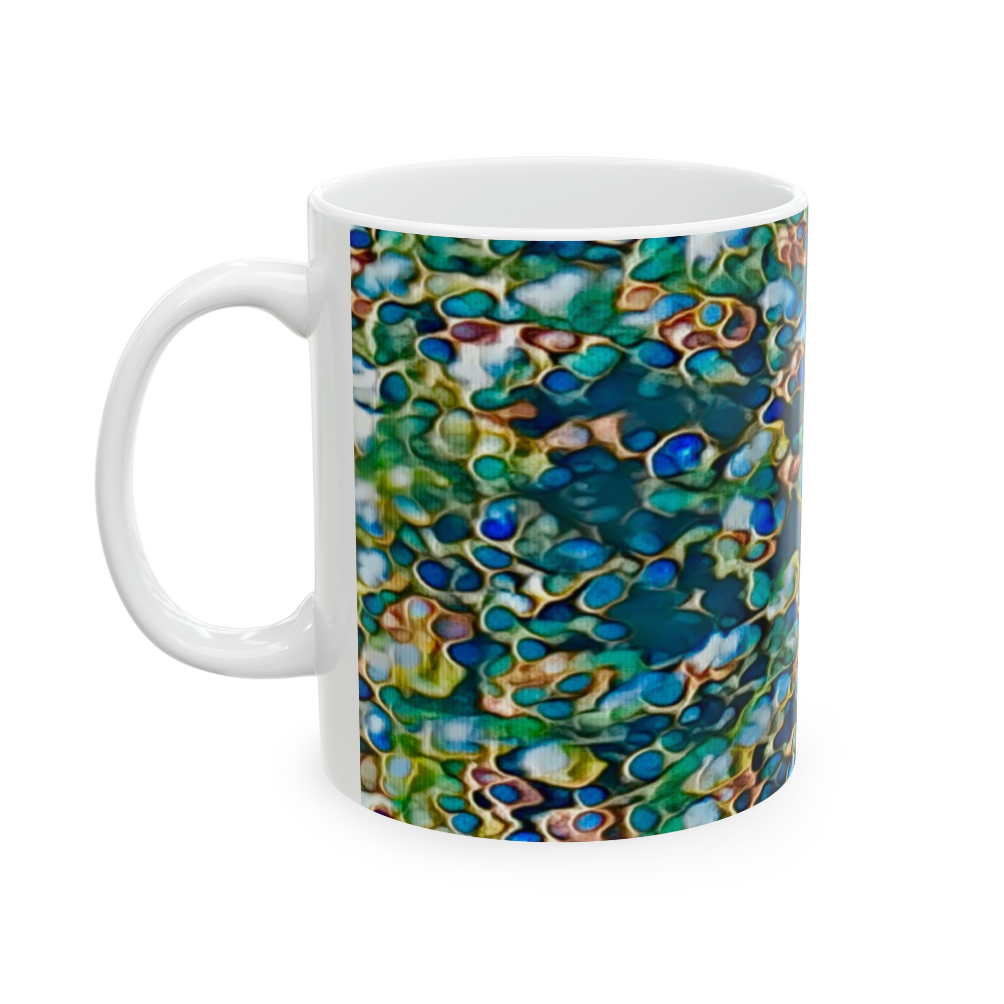 Blue Cells Enhanced Photography by Stew Bradley Colorful Ceramic Mug ...