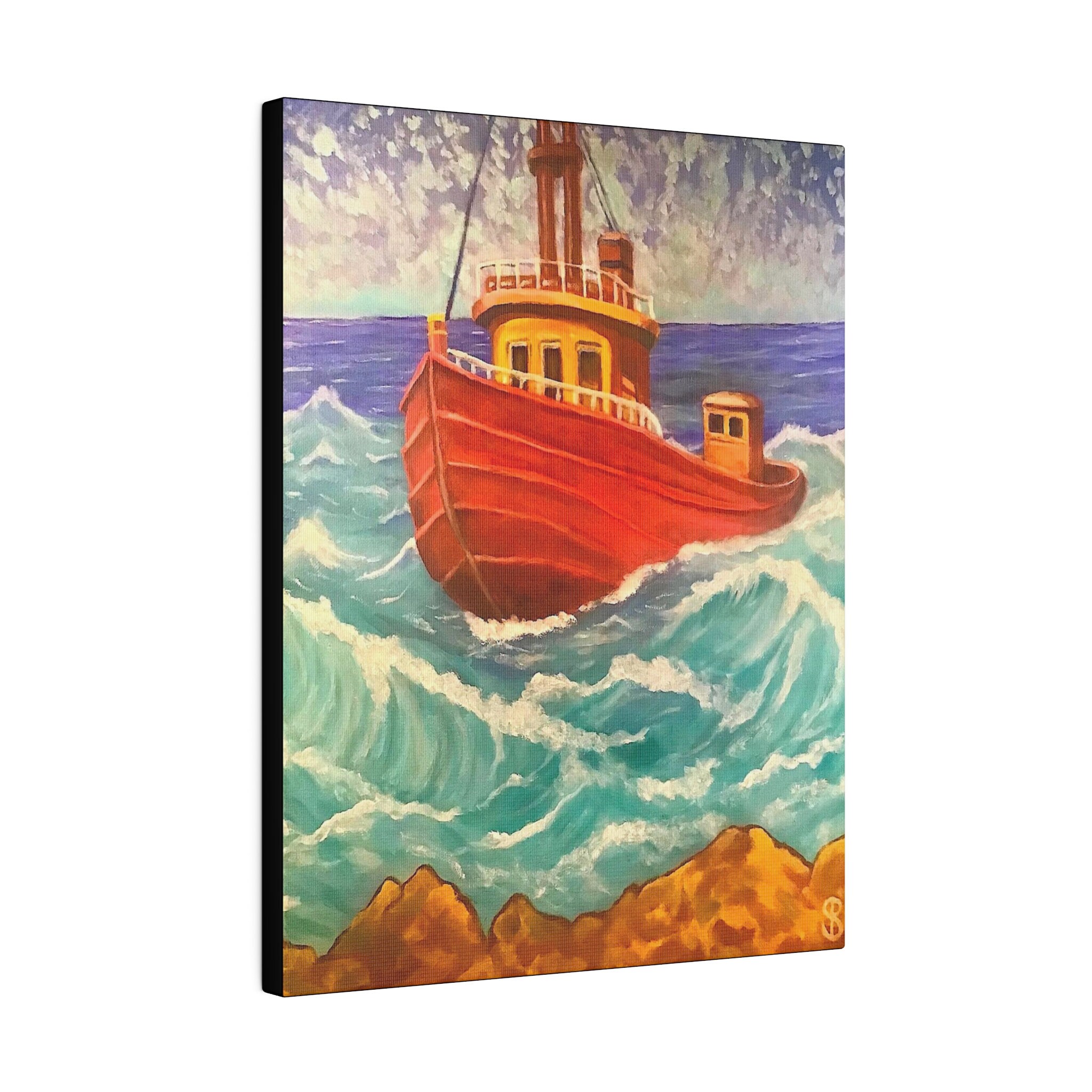 Tug Boat Oil Painting Print on Canvas - Etsy