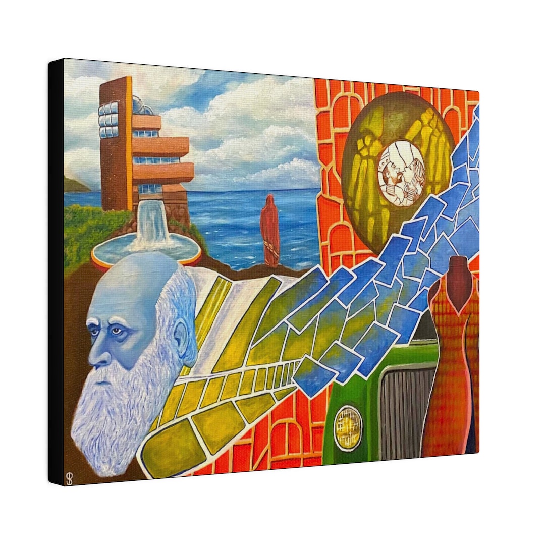 Memory Fountain Surreal Oil Painting Print on Canvas, Wall Art - Etsy