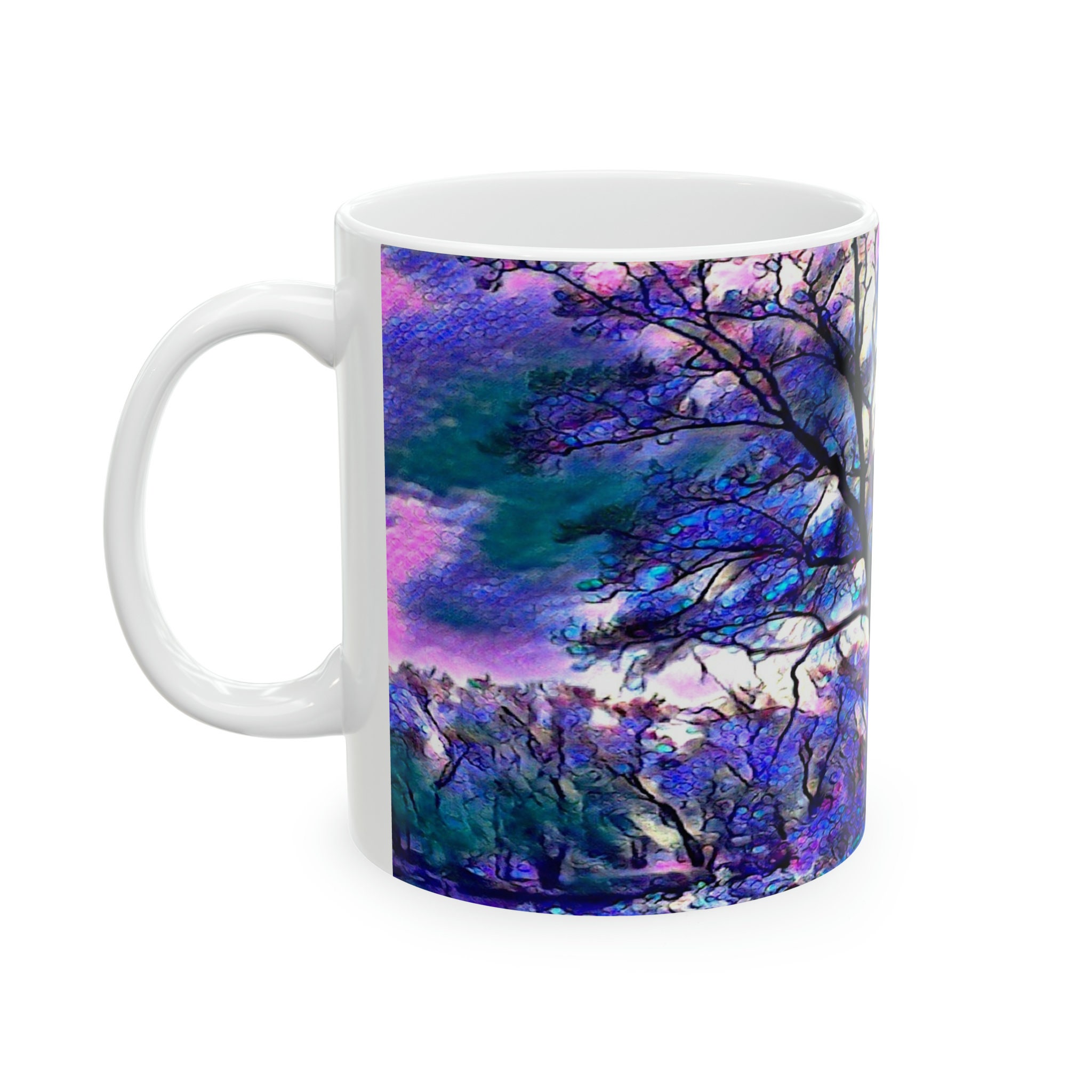 Violet Trees Enhanced Photography by Stew Bradley Colorful Ceramic Mug ...