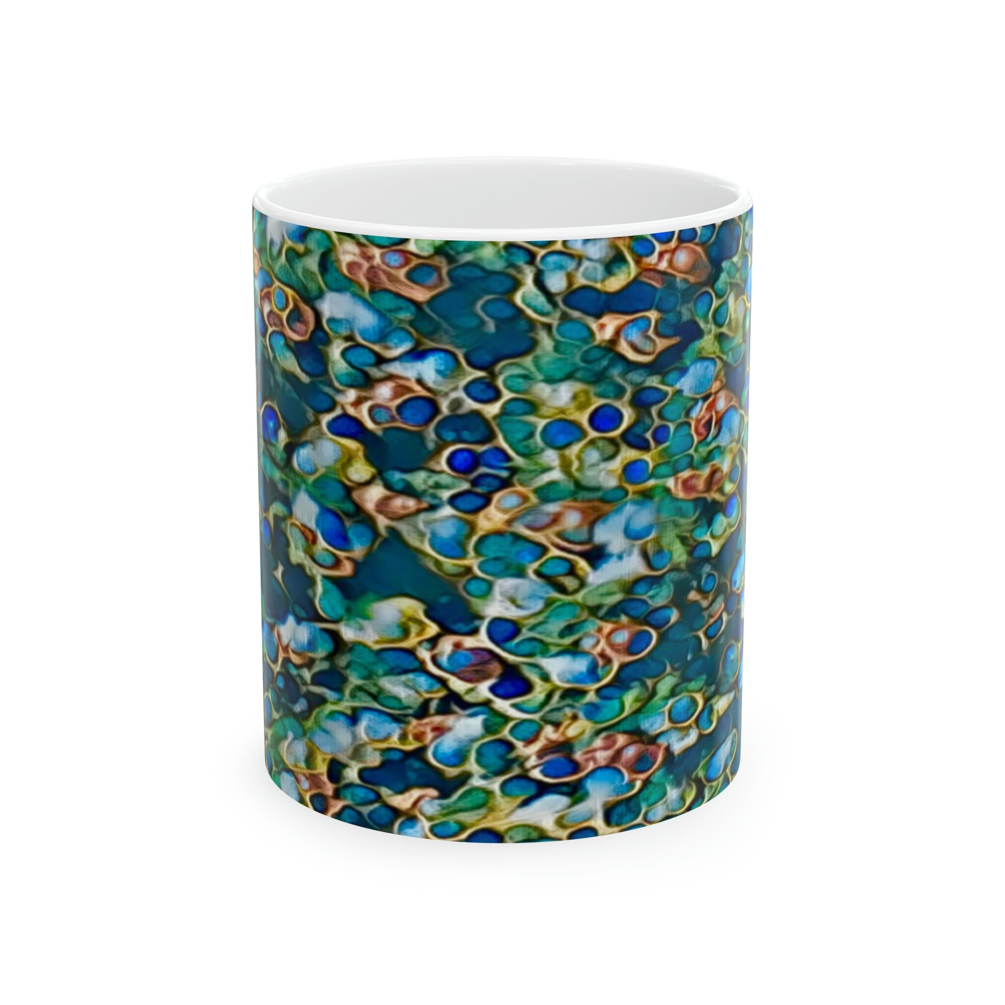 Blue Cells Enhanced Photography by Stew Bradley Colorful Ceramic Mug ...