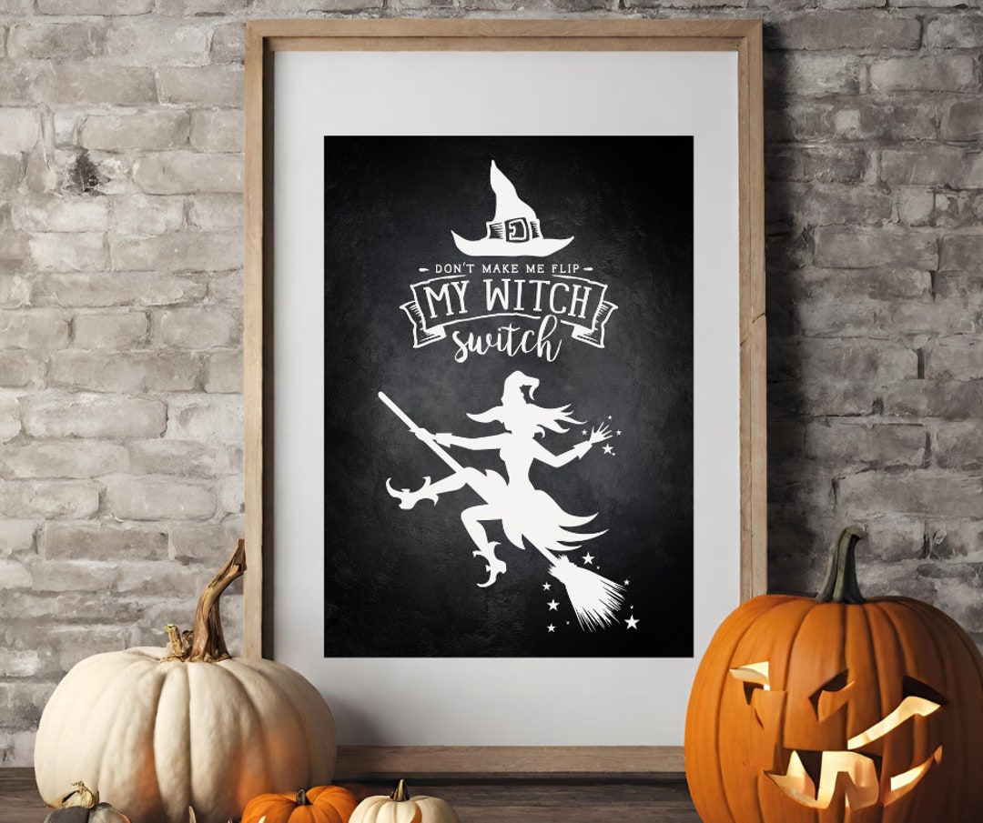Whimsical Witch Silhouette & Quote Poster - Halloween Wall Art - Witchy ...