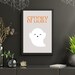 Spooky Friendly Ghost Digital Print Halloween Beige & Orange Wall Art ...