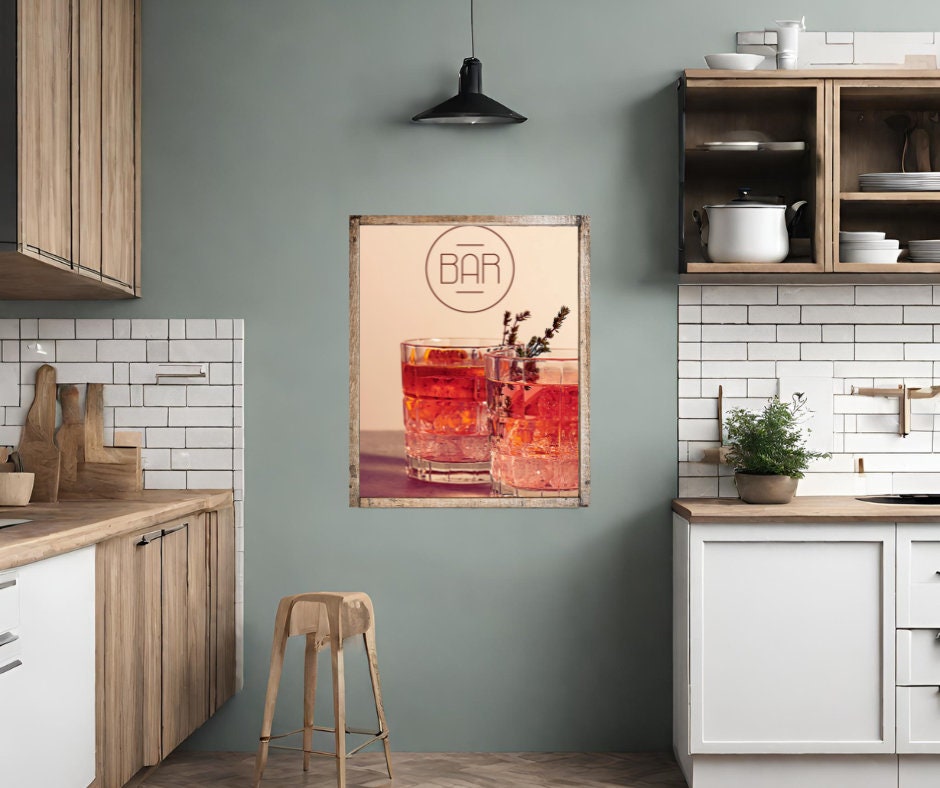 Elegant Modern Bar Poster - Artistic Cocktail Print - Home Bar Decor ...