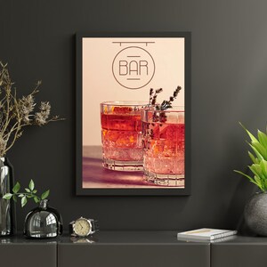 Elegant Modern Bar Poster - Artistic Cocktail Print - Home Bar Decor ...