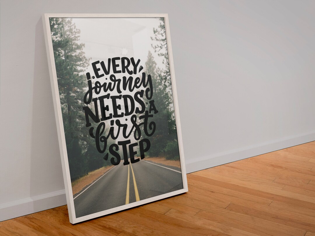 Inspirational 'first Step' Road Journey Digital Poster - Perfect Print ...