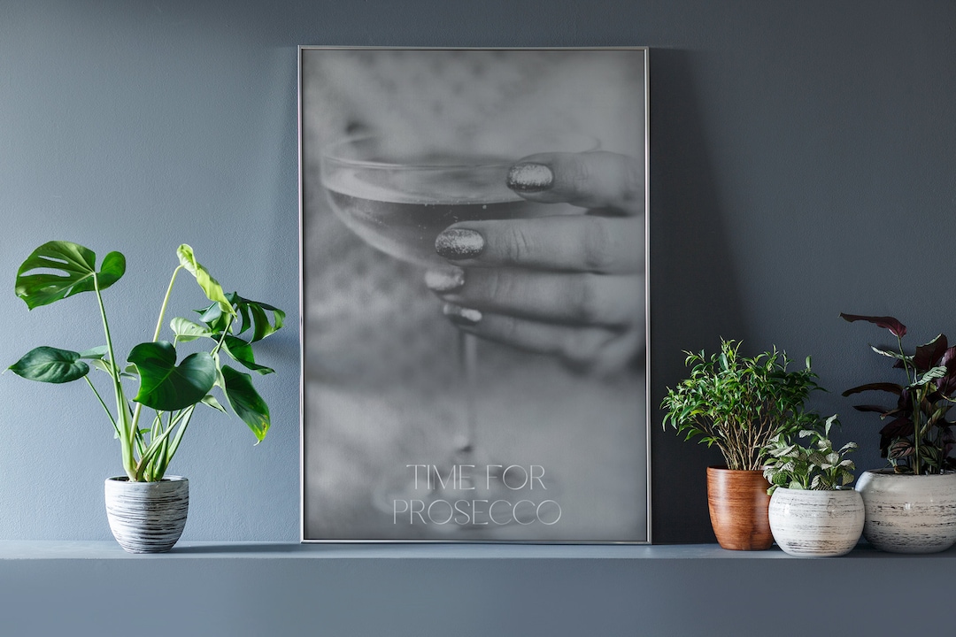 Digital Prosecco Poster Elegant Wall Art Time for Prosecco Decor Print ...