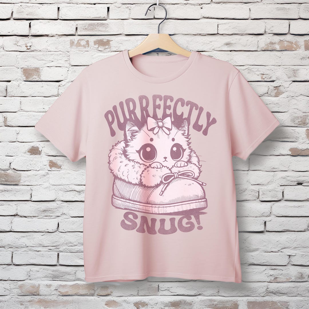 Vintage Meme Cat Retro Inspired Purrfectly Snug T-shirt - Etsy