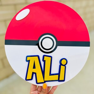 Pokeball Name Sign| Pokémon Inspired Decor| Home Decor| Game Room Name ...