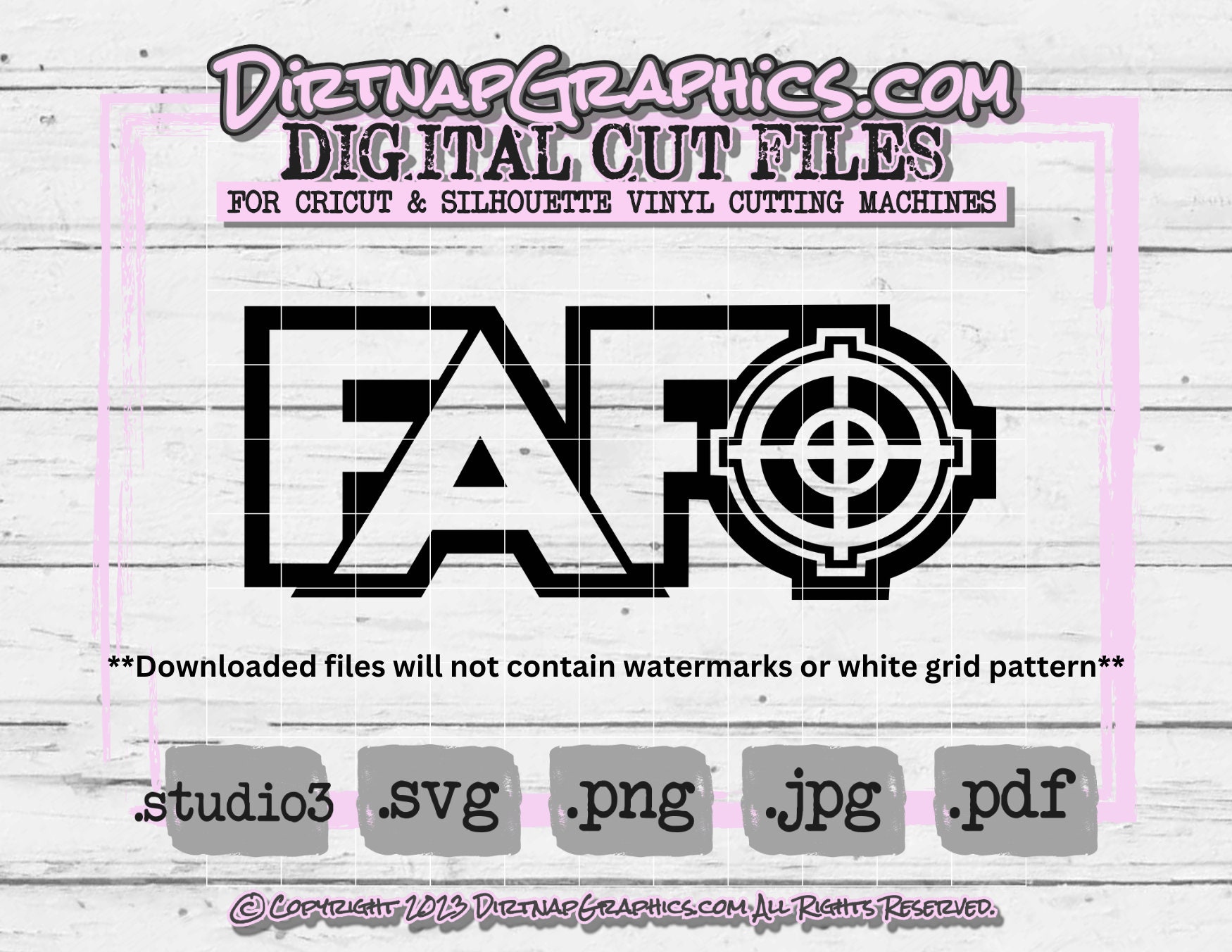 SVG - FAFO Scope Only No AR Cut File for Cricut & Silhouette Vinyl ...