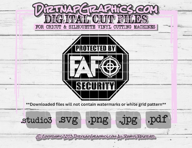 SVG ADT FAFO Crosshair Cut File for Cricut & Silhouette Vinyl Cutting ...