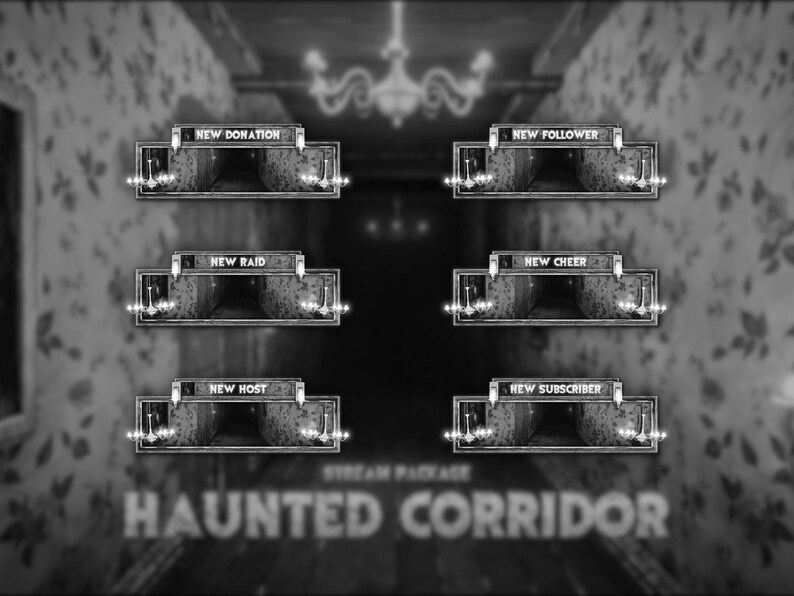Dark Haunted Corridor Animated Twitch Stream Overlay Package - Etsy