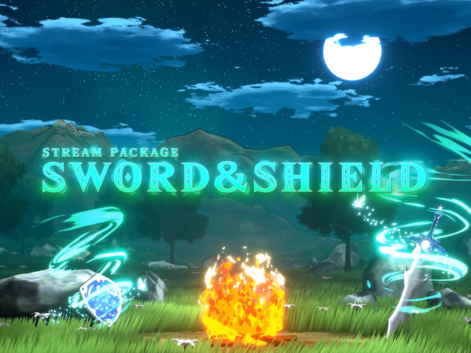 Sword & Shield Animated Twitch Overlay: Fantasy Forest Stream Pack - Etsy