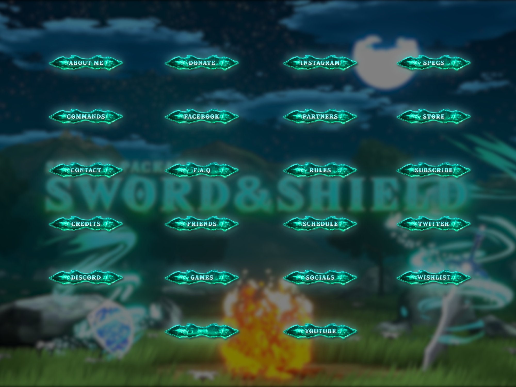 Sword & Shield Animated Twitch Overlay: Fantasy Forest Stream Pack - Etsy