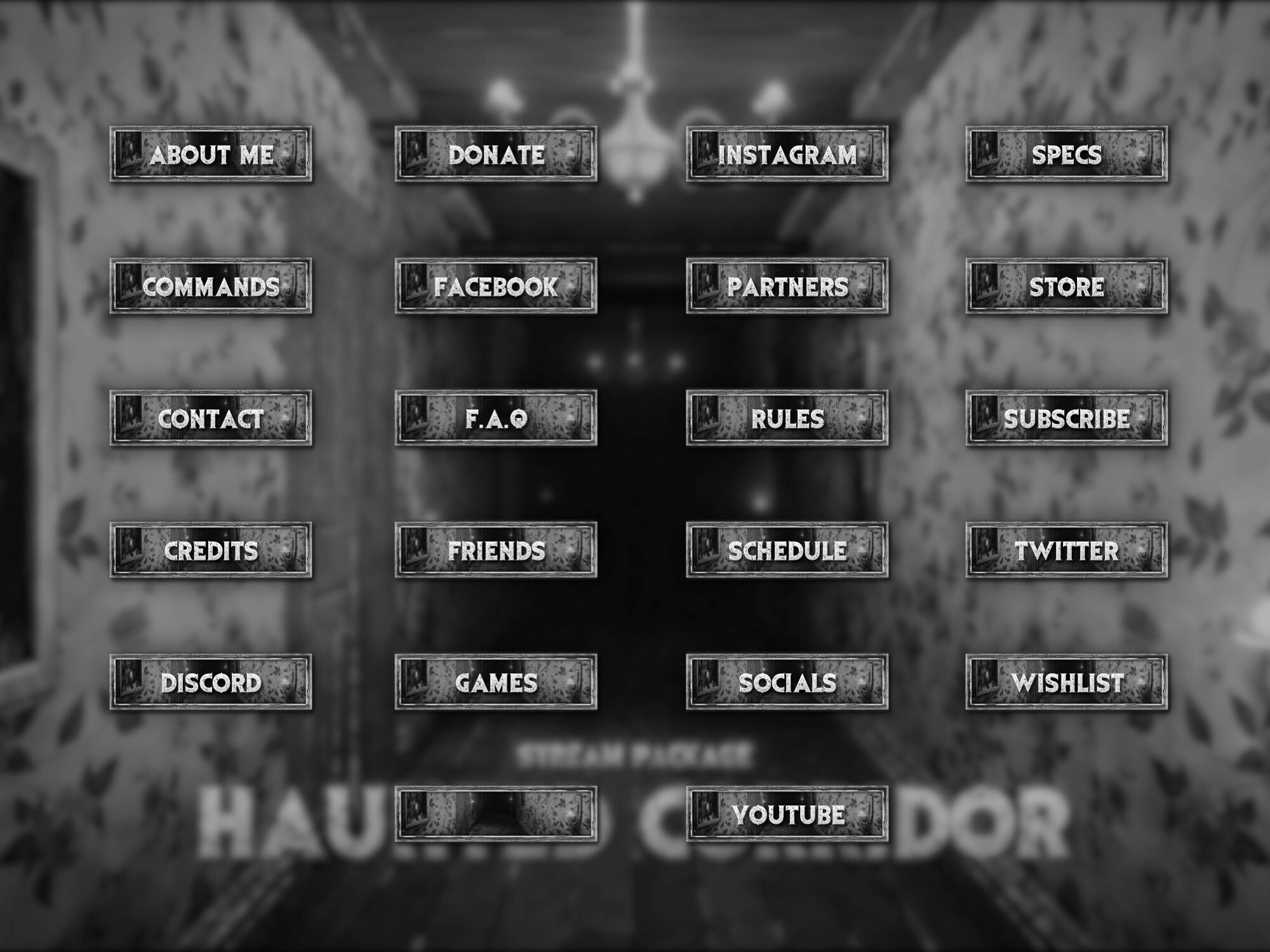 Dark Haunted Corridor Animated Twitch Overlay Package Anime Horror ...