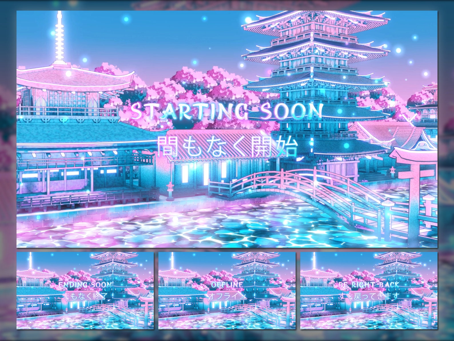Pastel Japan Animated Twitch Overlay Package: Anime Stream Pack - Etsy