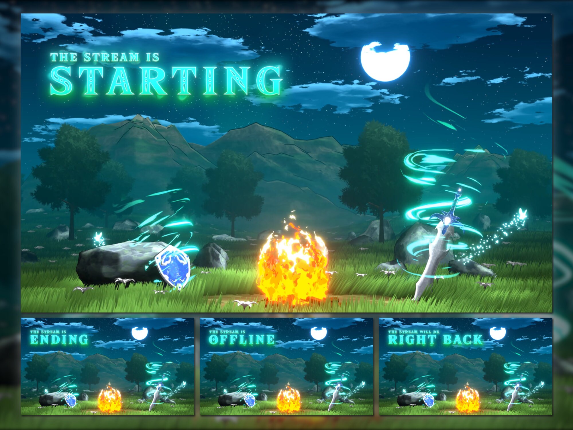 Sword & Shield Animated Twitch Overlay: Fantasy Forest Stream Pack - Etsy