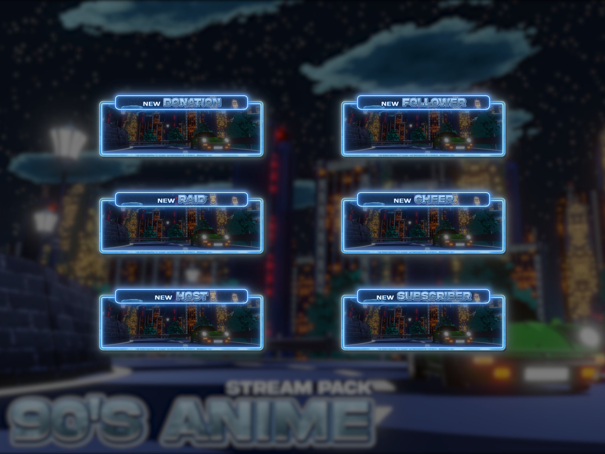 90's Anime Animated Twitch Overlay Package Retro Classic - Etsy UK