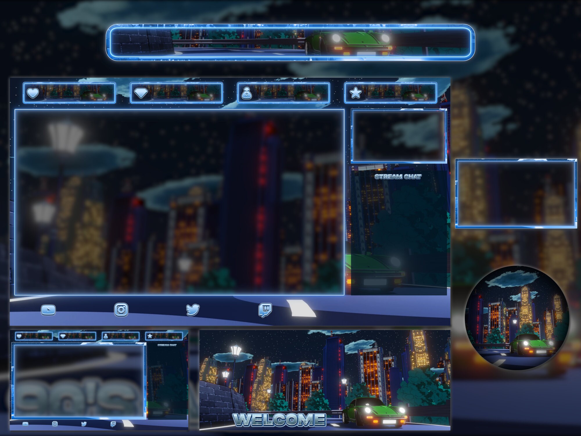 90's Anime Animated Twitch Overlay Package Retro Classic - Etsy UK