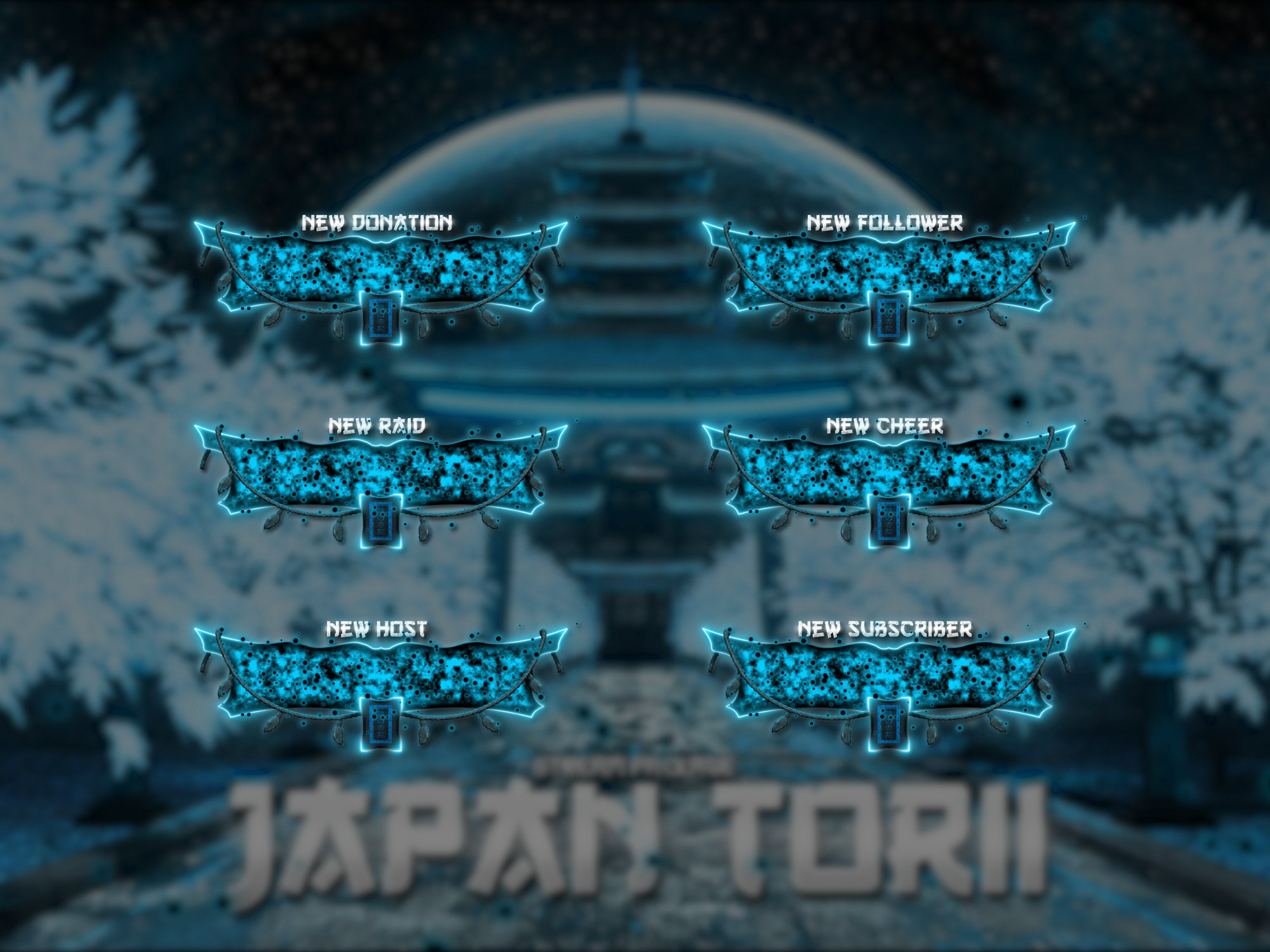 Japan Torii Gate Animated Twitch Stream Overlay Package (digital ...