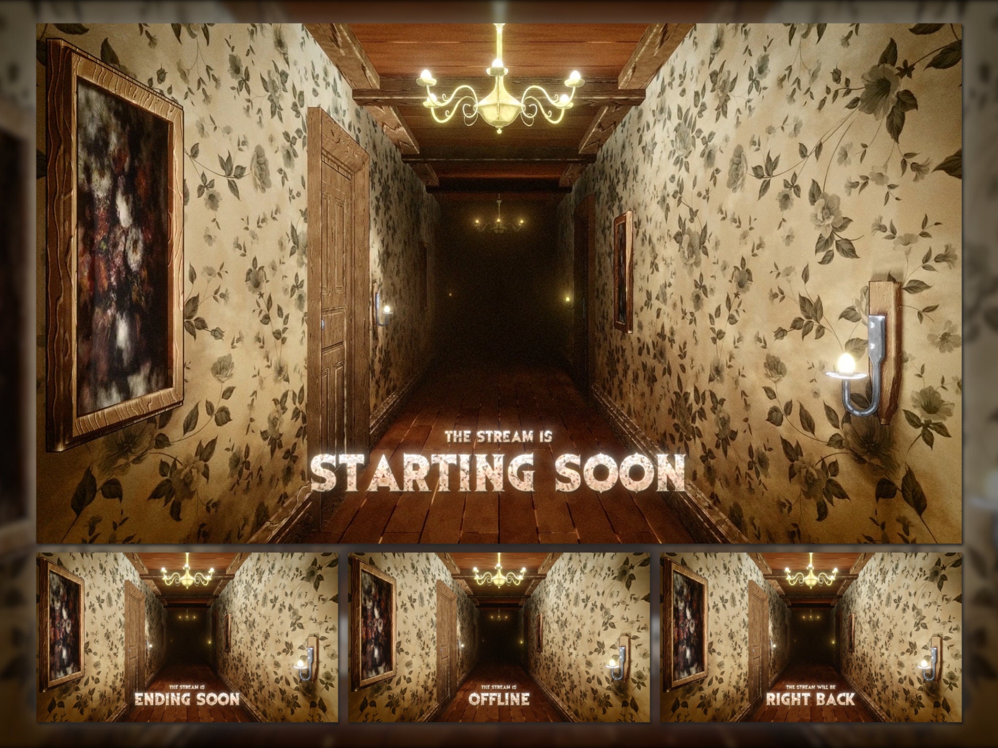 Haunted Corridor Animated Twitch Stream Overlay Package - Etsy