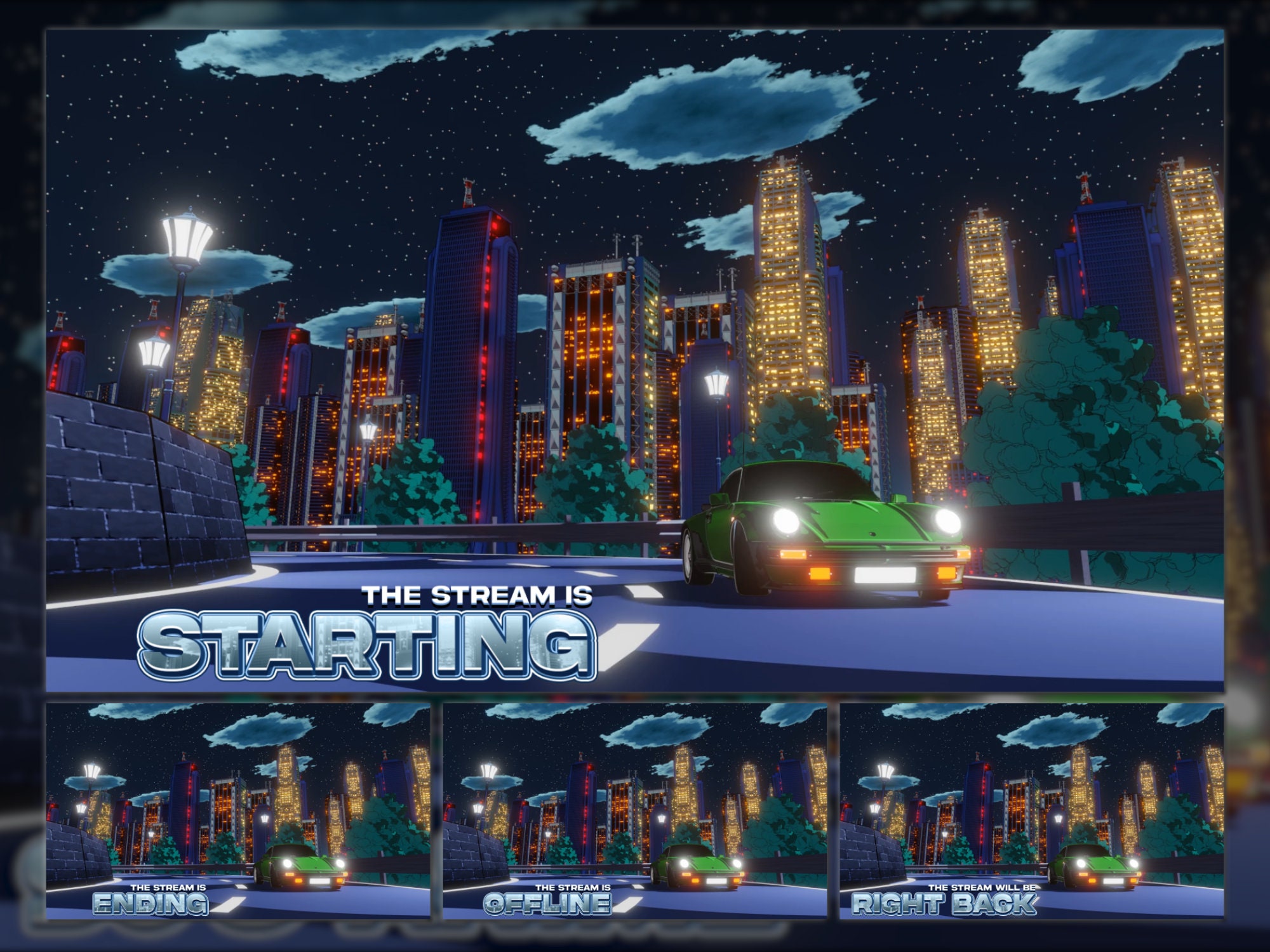 90's Anime Animated Twitch Overlay Package | Retro Classic Stream Pack ...