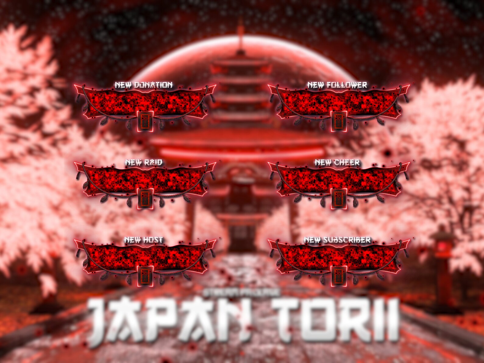 Japan Torii Gate Animated Twitch Stream Overlay Package - Etsy