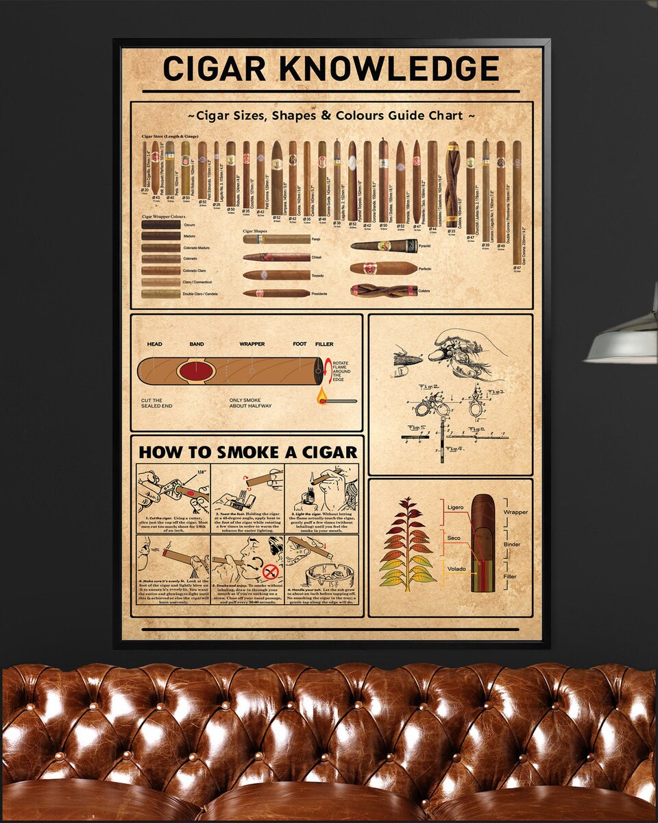 Unlock the World of Cigars: Cigar Knowledge Poster Discover - Etsy