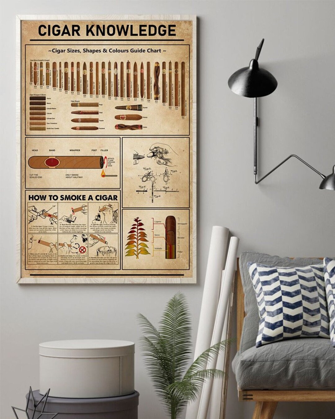 Unlock the World of Cigars: Cigar Knowledge Poster Discover - Etsy