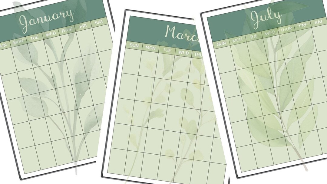 Blank Calendar Beautiful Foliage - Etsy