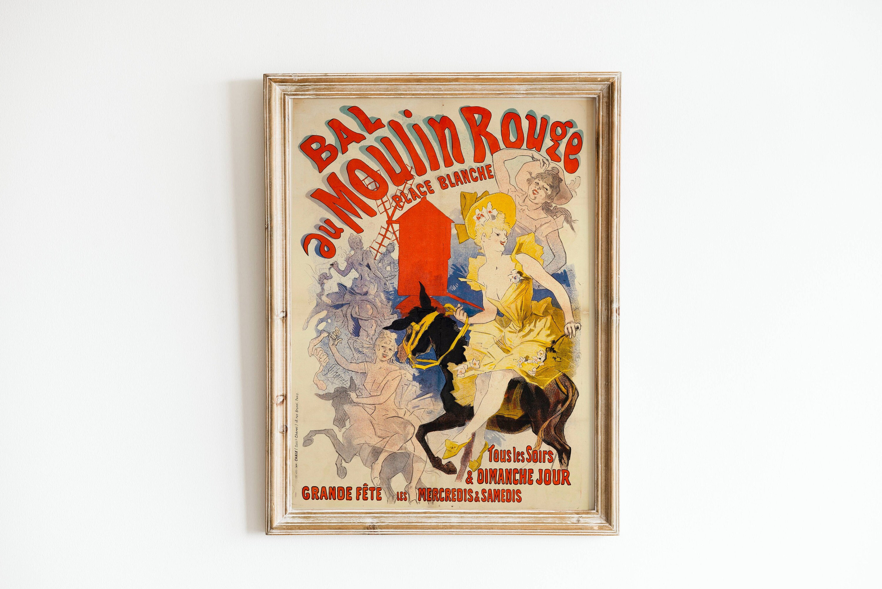 Vintage Art Moulin Rouge Ad Poster Paris Cabaret Art Print Vintage ...