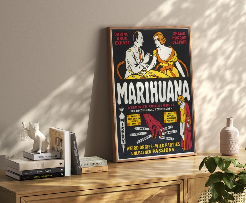 Vintage Movie Poster "roots in Hell" Marijuana Propaganda Film Print ...