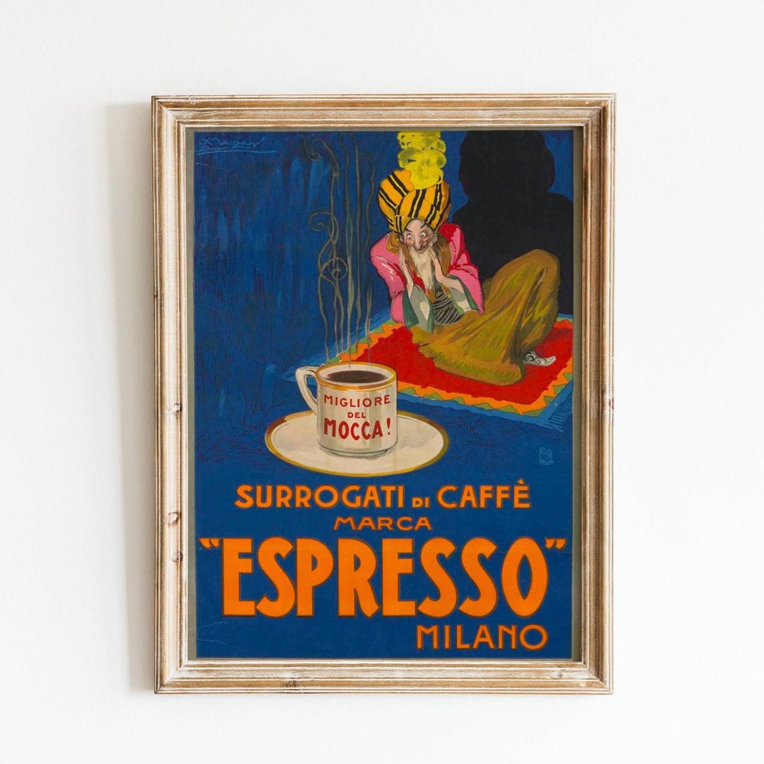 Vintage Italian Espresso Ad Poster: Coffee Lover Gift (digital Download ...