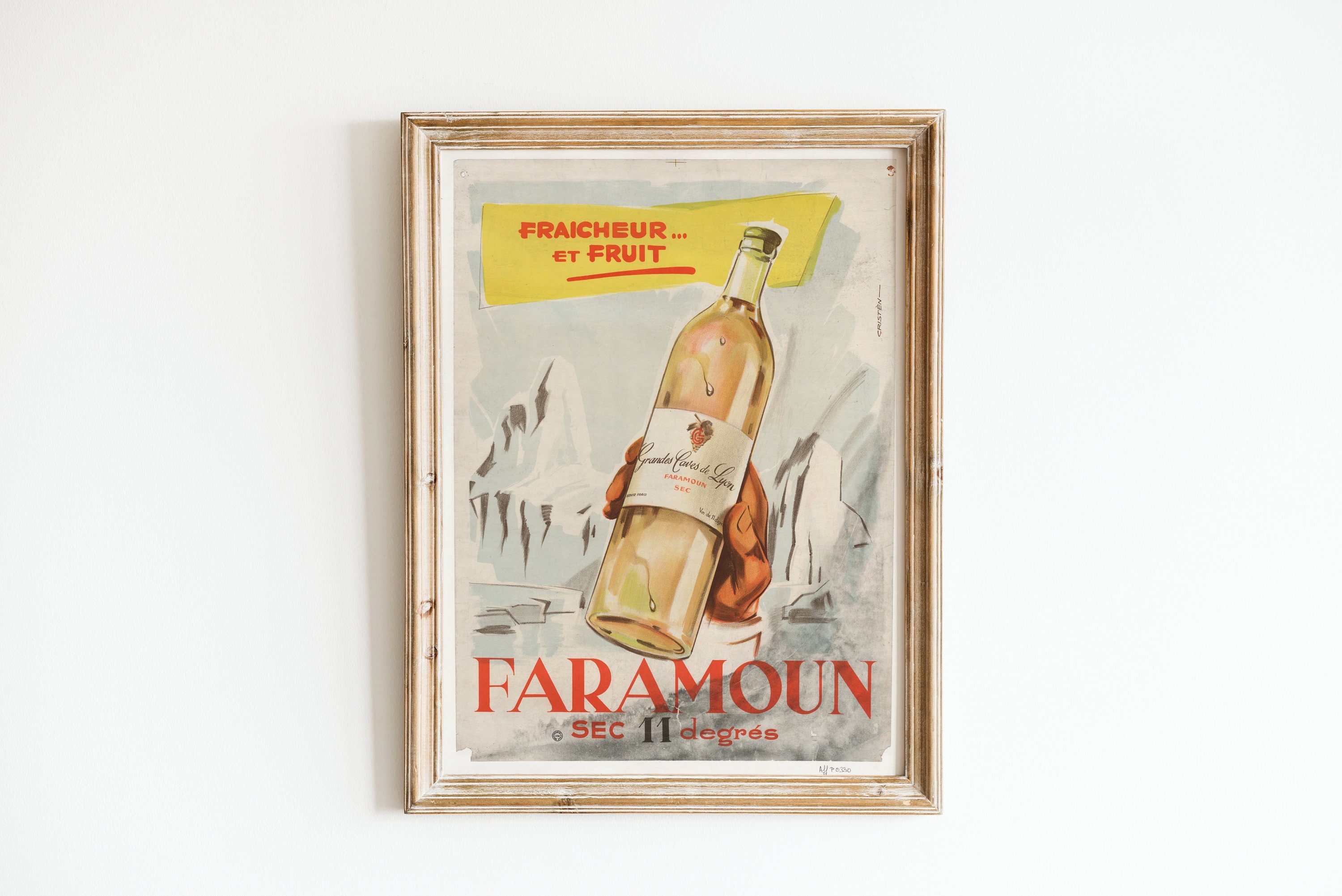 Wine Vintage Art Ad French Wine Poster Art Bar Wall Art French Advertisement White Wine Vintage ...