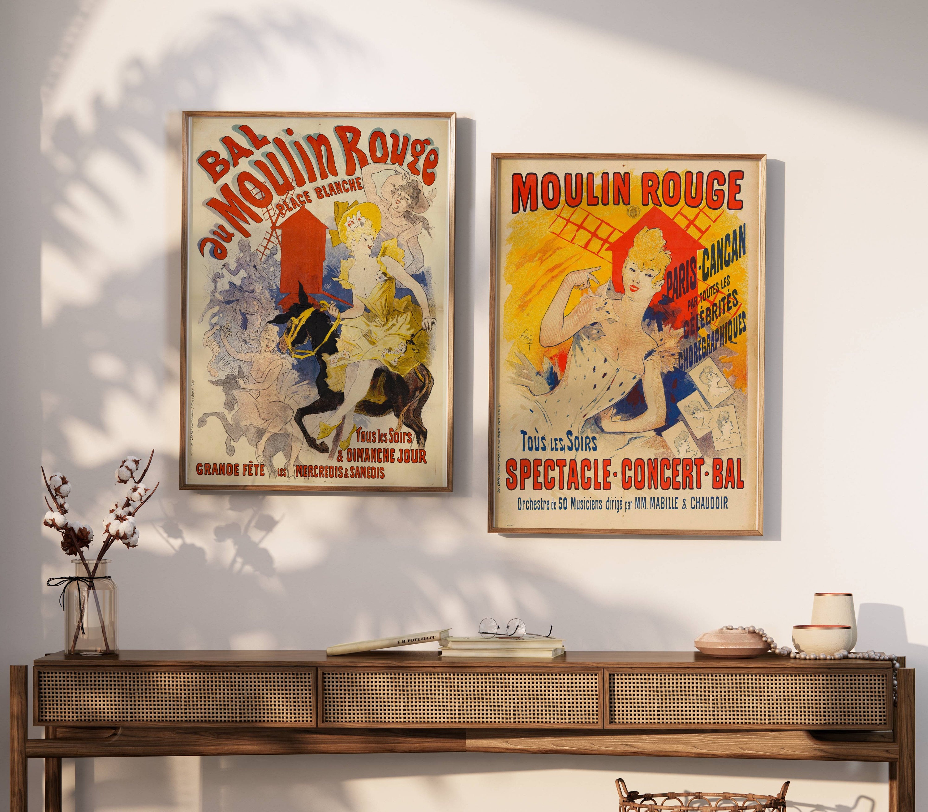 Vintage Art Moulin Rouge Ad Poster Paris Cabaret Art Print Vintage ...