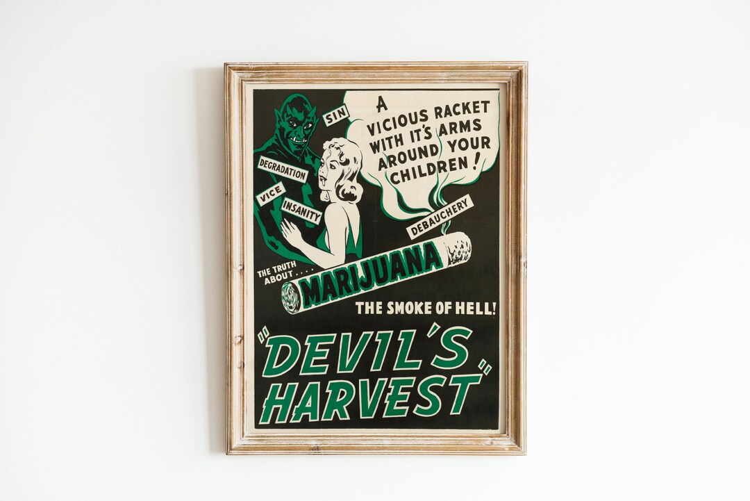 Vintage Movie Poster Anti-marijuana Print Retro Pothead Poster Green ...