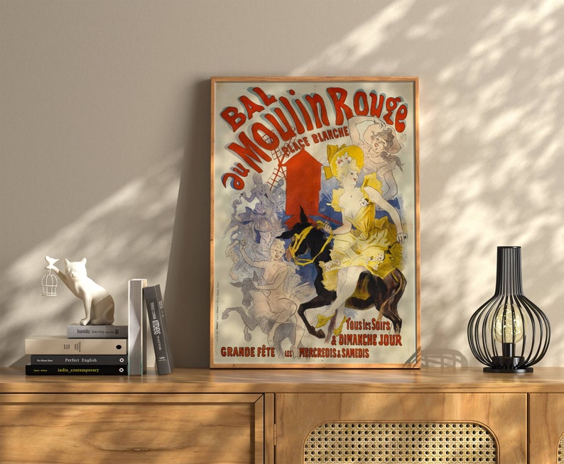 Vintage Art Moulin Rouge Ad Poster Paris Cabaret Art Print Vintage ...