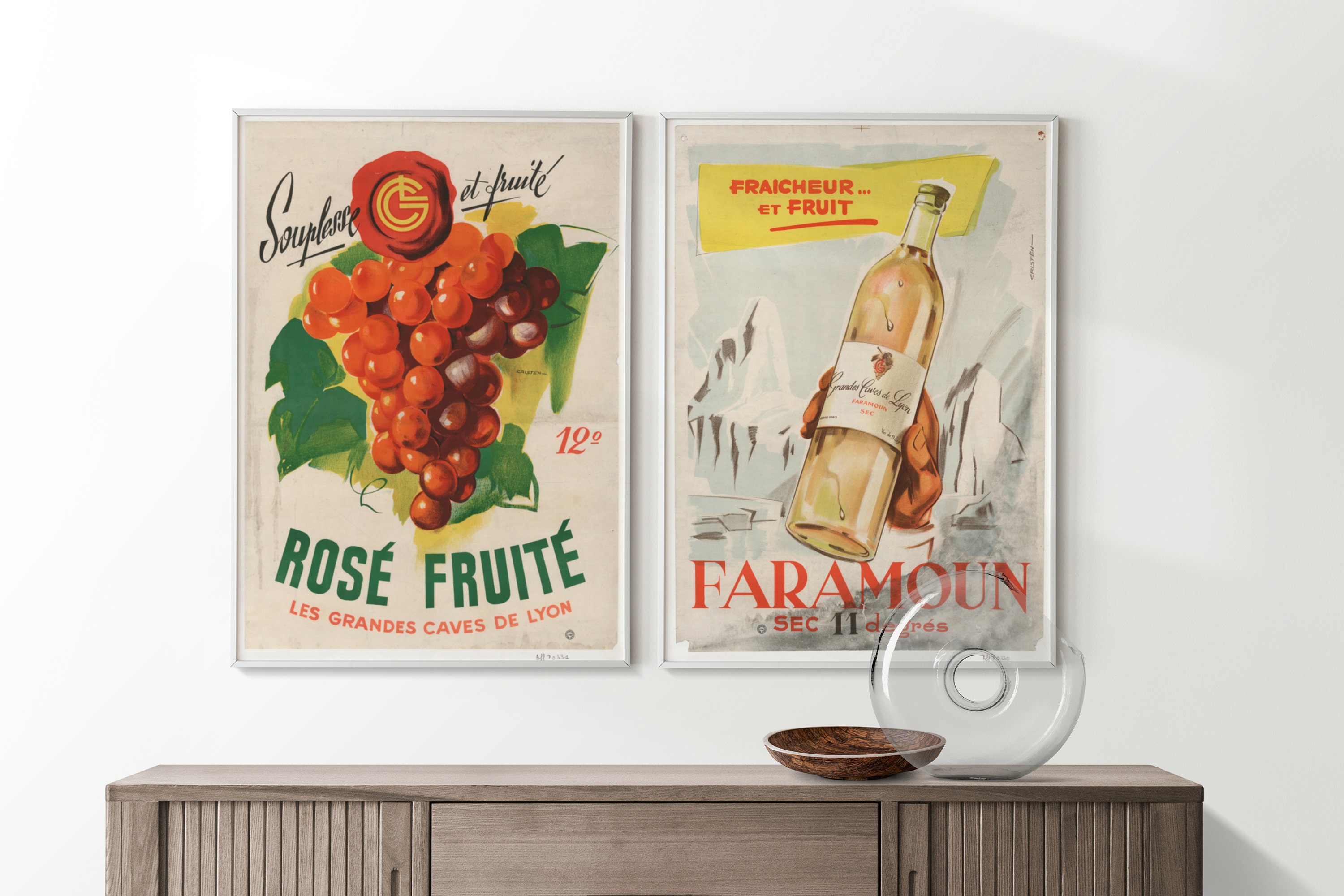 Wine Vintage Art Ad French Wine Poster Art Bar Wall Art French Advertisement White Wine Vintage ...