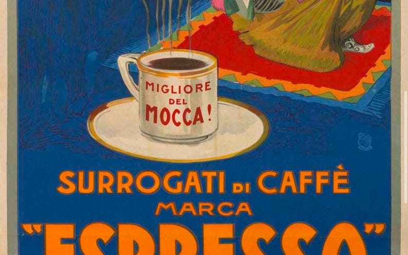 Vintage Italian Espresso Ad Poster: Coffee Lover Gift (digital Download ...