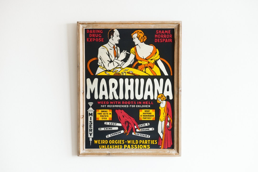 Vintage Movie Poster "roots in Hell" Marijuana Propaganda Film Print ...