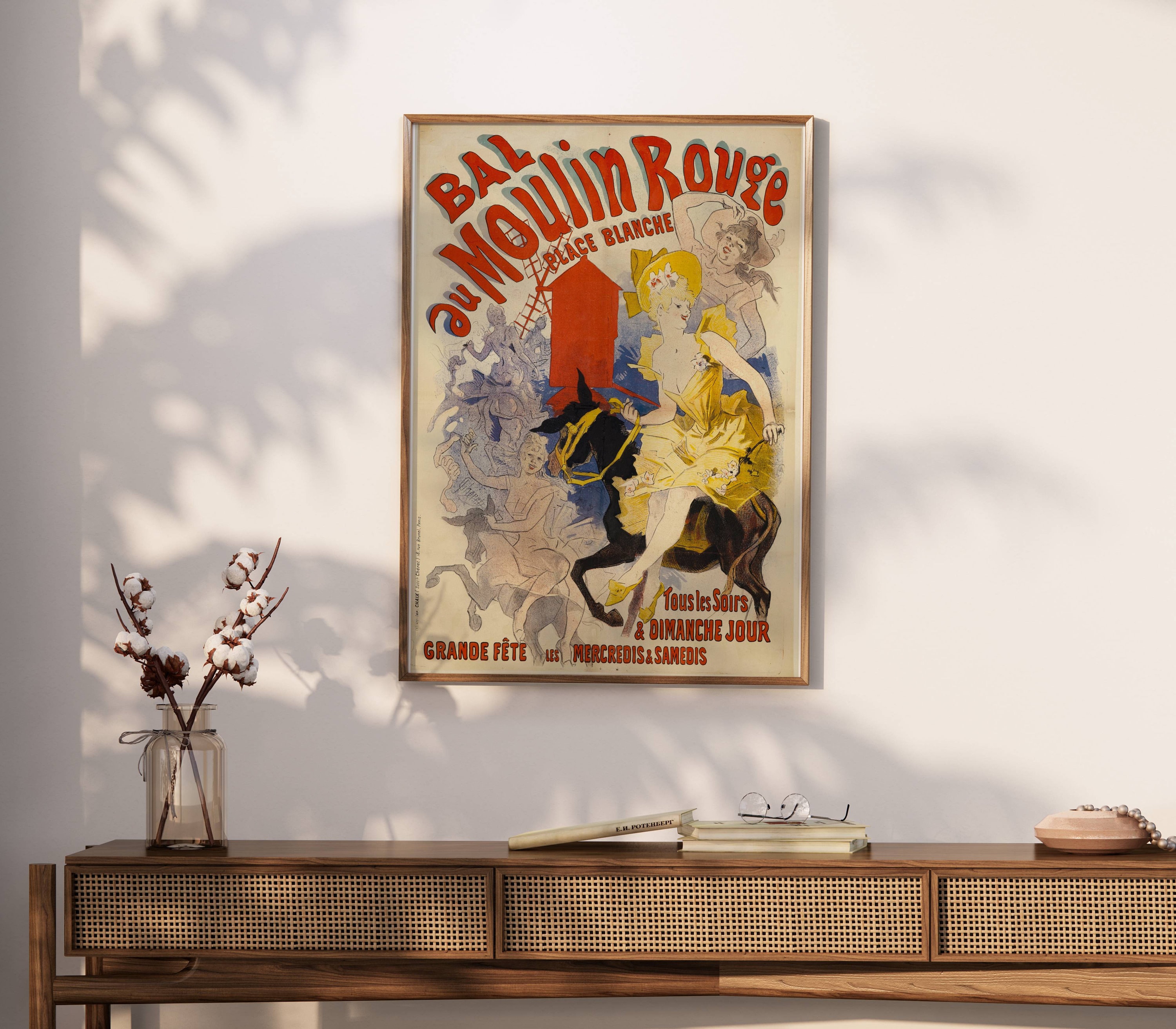 Vintage Art Moulin Rouge Ad Poster Paris Cabaret Art Print Vintage ...