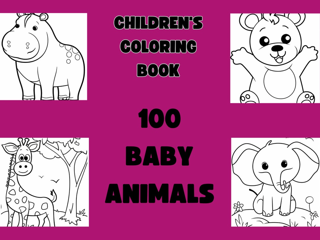100 Baby Animals Coloring Sheets, Kids Animal Coloring Pages, Printable ...