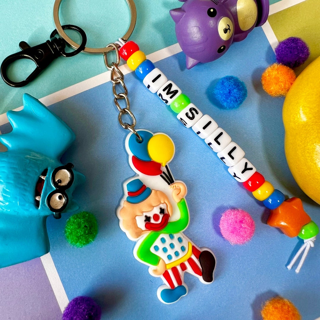 Clown Keychain I’m Silly Balloon Clowncore Accessories - Etsy