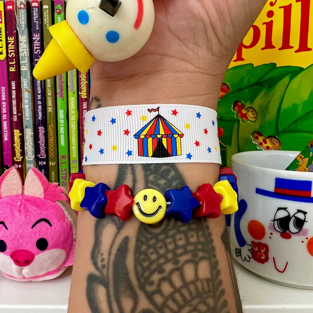 Circus Tent Clown Ribbon Bracelet Set Clowncore Jewelry Star Kandi - Etsy