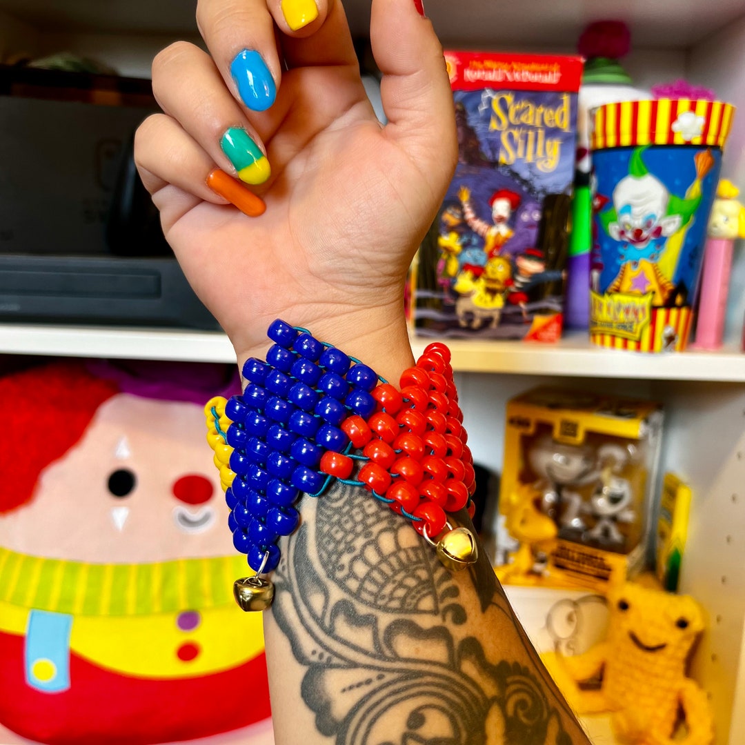Clown Jester Kandi Cuff Bracelet Clowncore Jewelry Accessories - Etsy