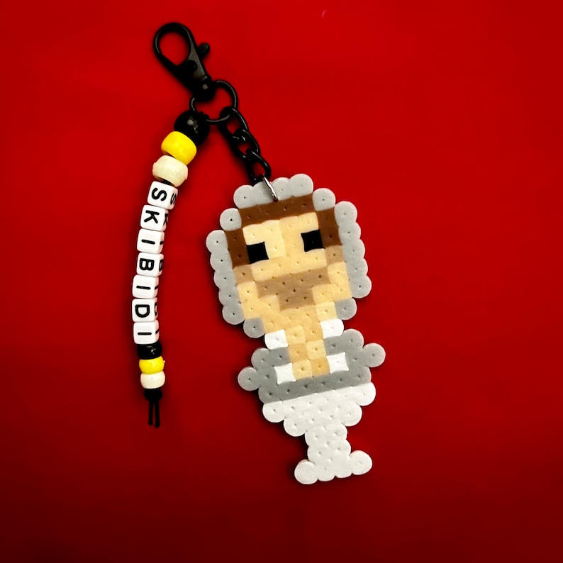 Skibidi Toilet and Tv Man Perler Beaded Keychain Accessories - Etsy