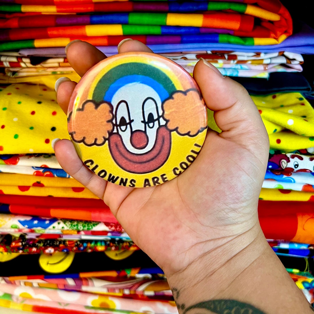 Clown Button Pin Happy Vintage Clown Sticker Clowncore Accessories - Etsy
