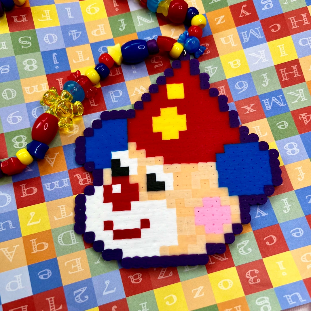 Handmade Clown Dog Kandi Beaded Necklace Perler Clowncore Accessories ...