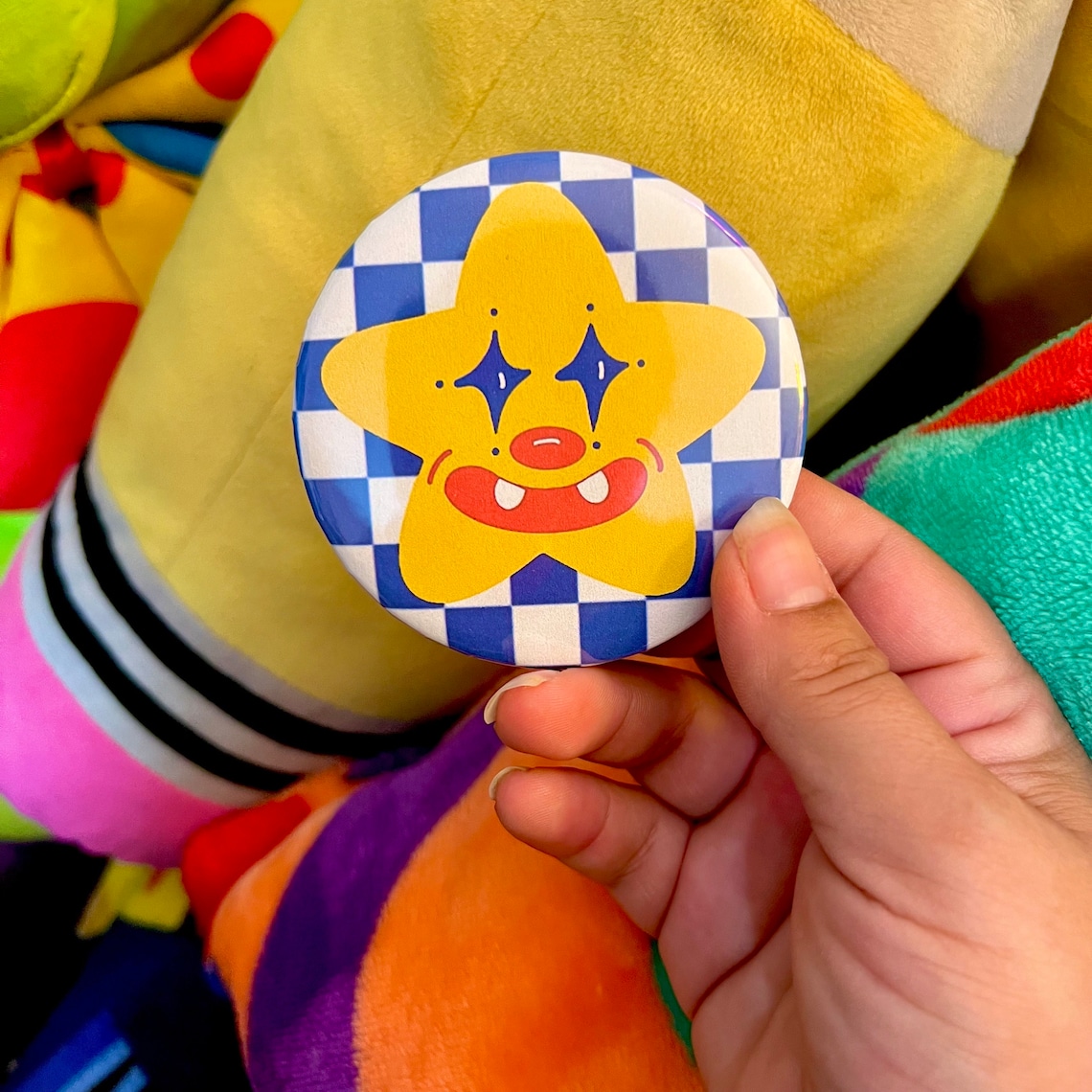 Clown Button Pin Silly Star Clowncore Accessories - Etsy