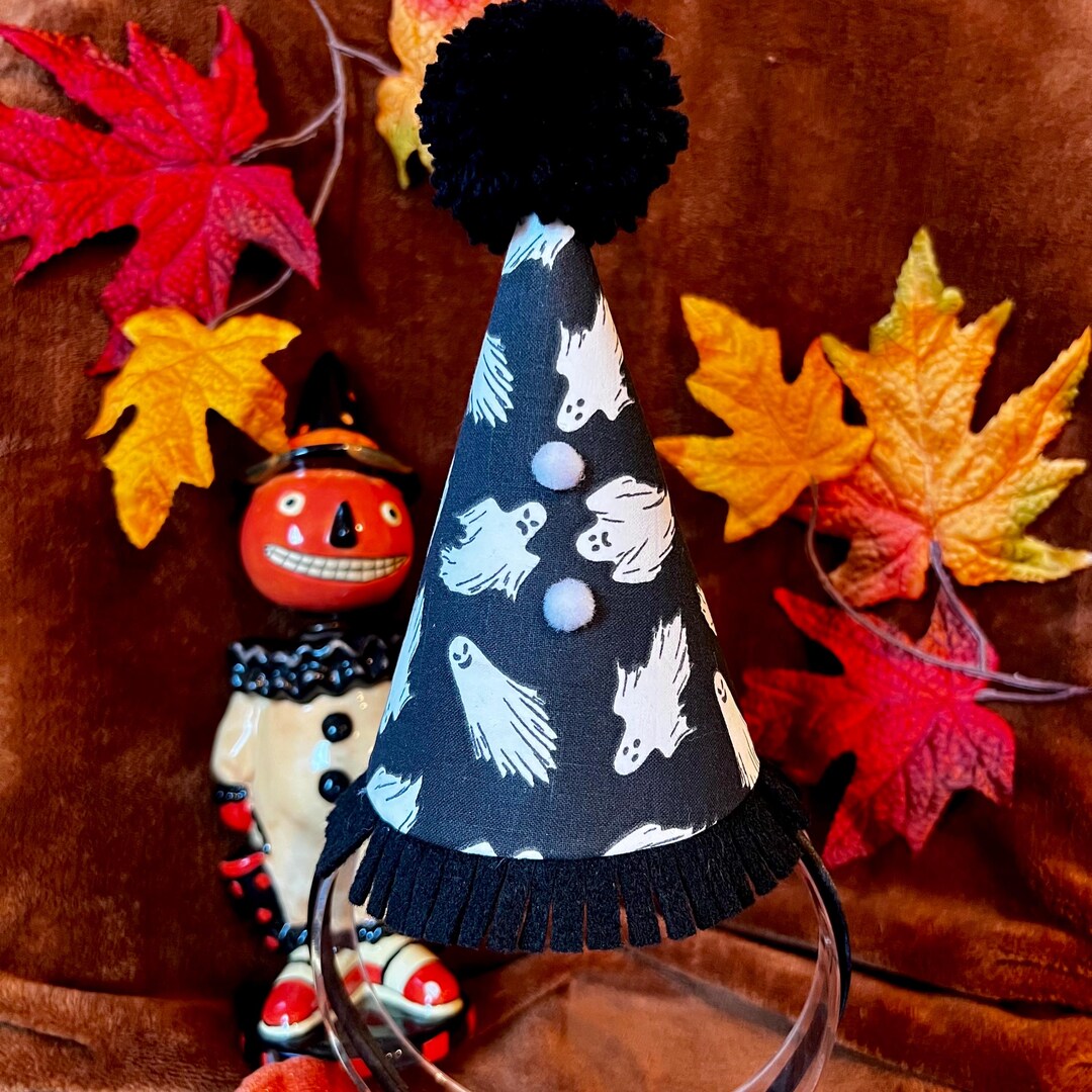 Glow-in-the-dark Ghost Print Clown Hat Headband: Halloween Costume ...